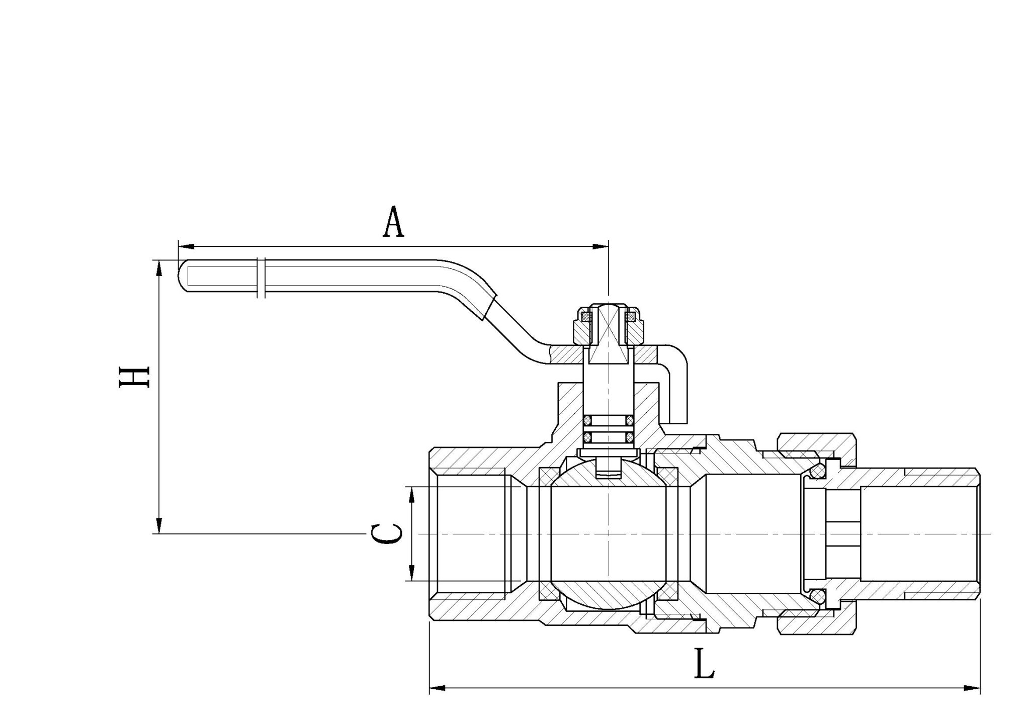 Union Gas Ball Valve, Female-male – Toval Fluid Control